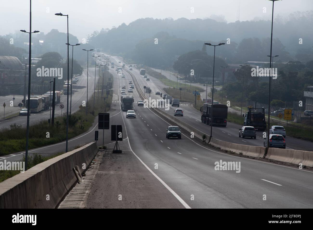 Traffic on an urban road in the city of Santa Maria RS Brazil. urban ...