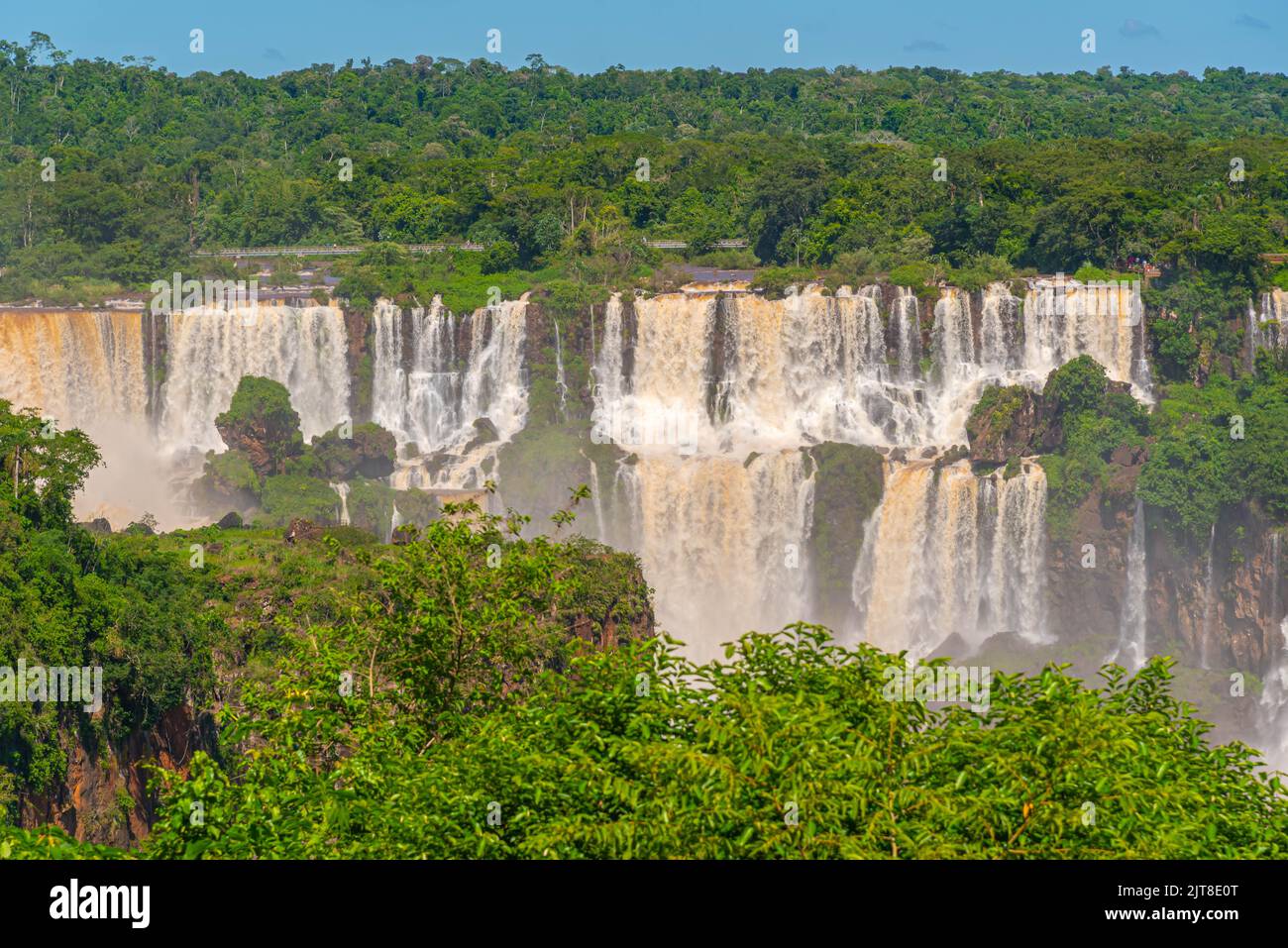 Iguaçu River National Park in Brazil. View of the Iguazu Falls on the ...