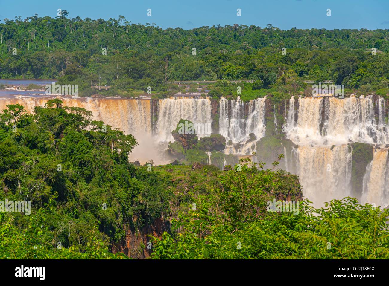 Iguaçu River National Park in Brazil. View of the Iguazu Falls on the ...