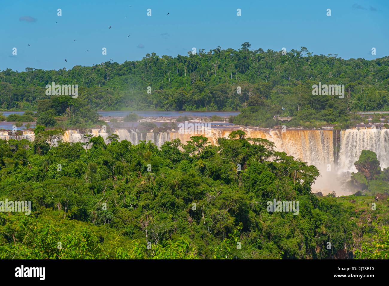 Iguaçu River National Park in Brazil. View of the Iguazu Falls on the ...