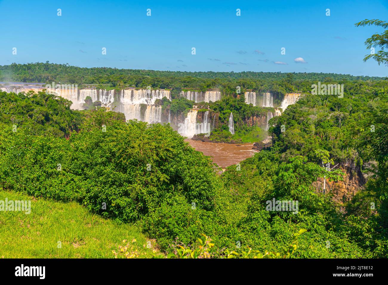 Iguaçu River National Park in Brazil. View of the Iguazu Falls on the ...