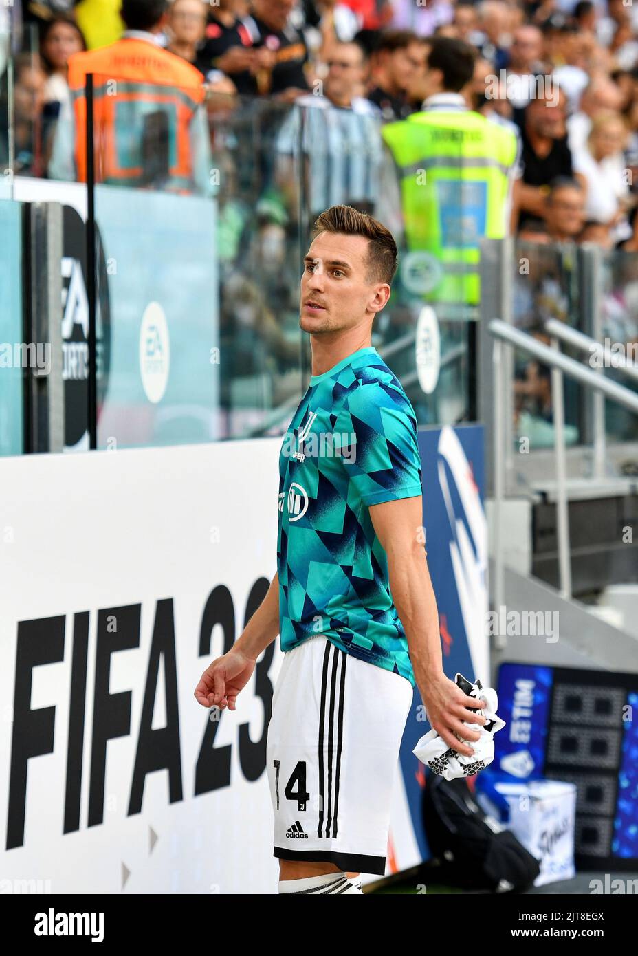 August 27, 2022, Italy: Arkadiusz Milik of Juventus FC looks on during ... August 27, 2022, Italy: Arkadiusz Milik of Juventus FC looks on during ...