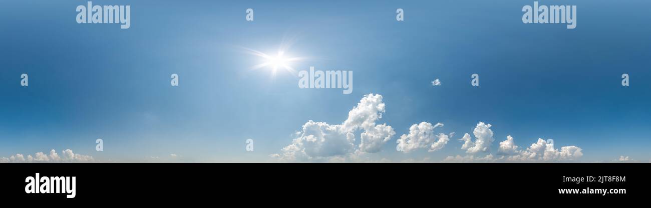 Seamless clear blue sky hdri panorama 360 degrees angle view with ...