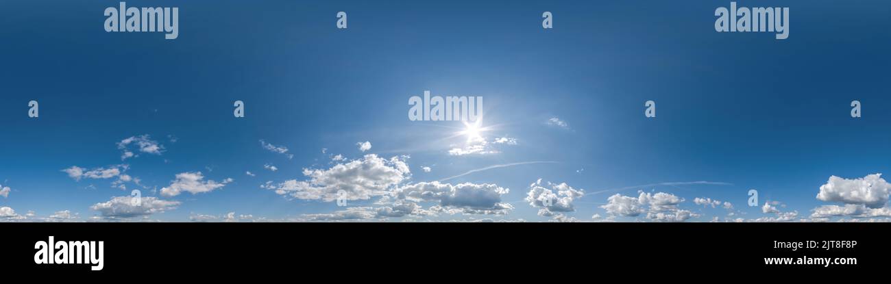 Seamless clear blue sky hdri panorama 360 degrees angle view with ...