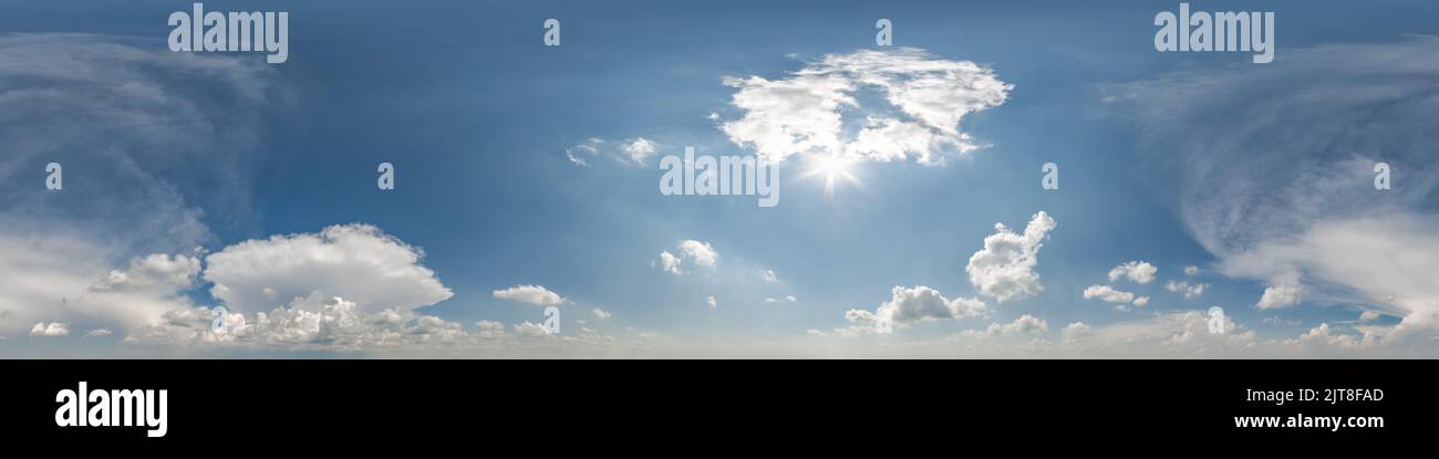 Seamless clear blue sky hdri panorama 360 degrees angle view with ...