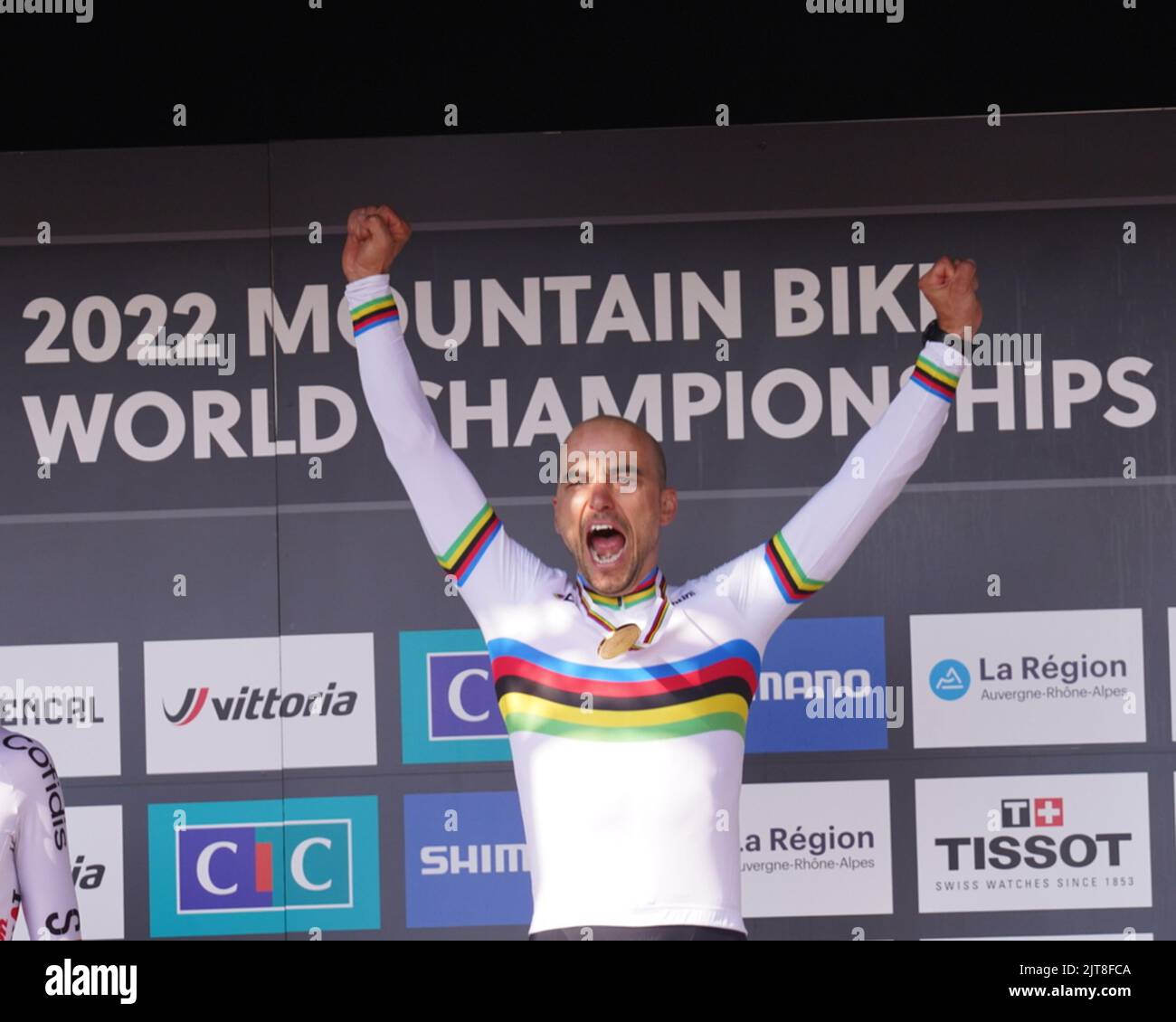 SCHURTER Nino winner during Podium UCI Mountain Bike World ...