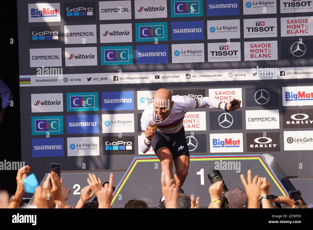 SCHURTER Nino winner during Podium UCI Mountain Bike World ...