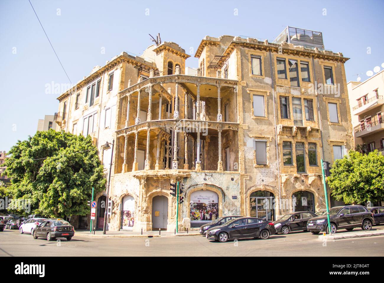 Beautiful view of the Museum of Beit Beirut in Beirut, Lebanon Stock ...