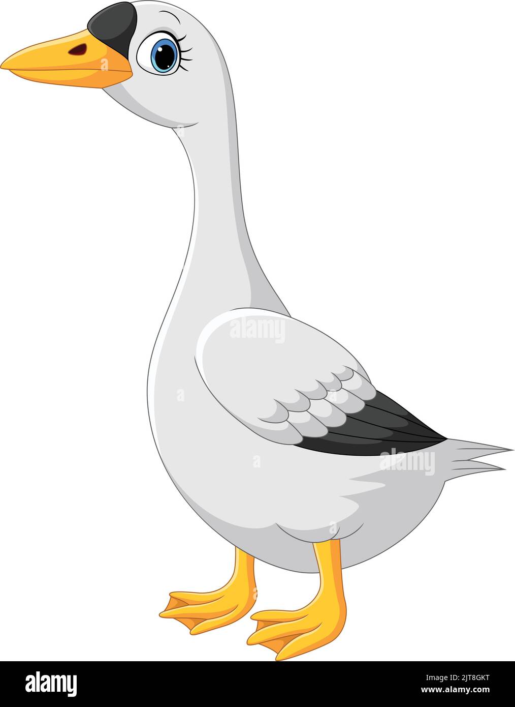 Cartoon cute goose on white background Stock Vector Image & Art - Alamy