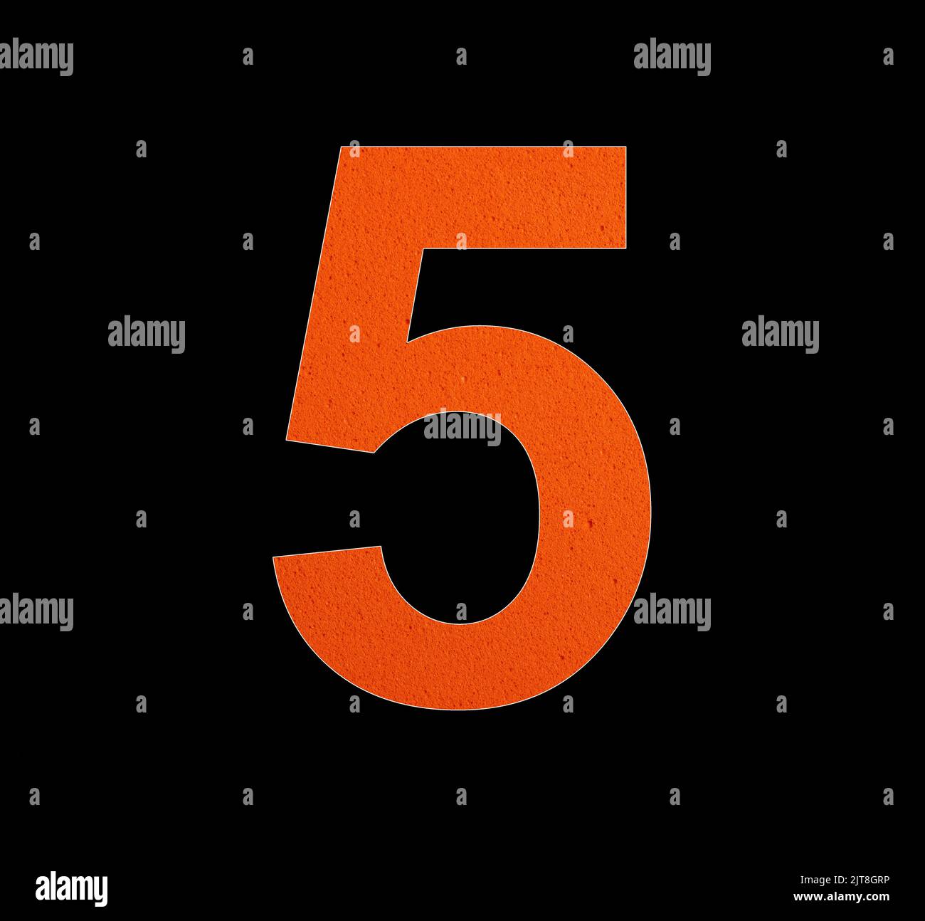 Number 5 on eva rubber background - Black background Stock Photo - Alamy