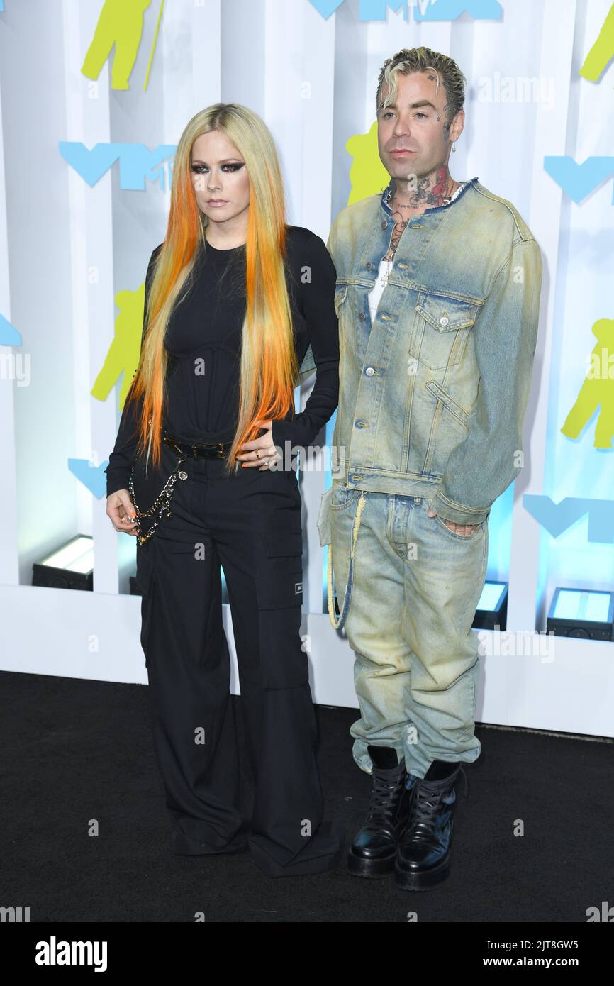 Avril Lavigne and Mod Sun attending the MTV Video Music Awards 2022 ...