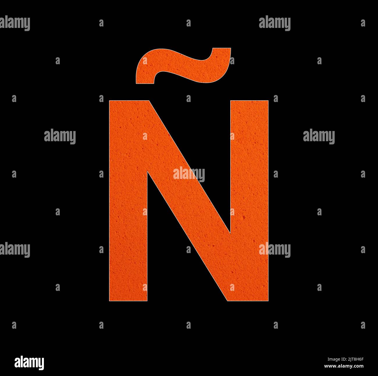 Letter Ñ alphabet on foamy rubber background Stock Photo - Alamy