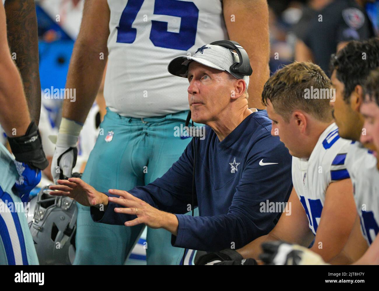 August 26 2022: Dallas Cowboys offensive line coach Joe Philbin during ...