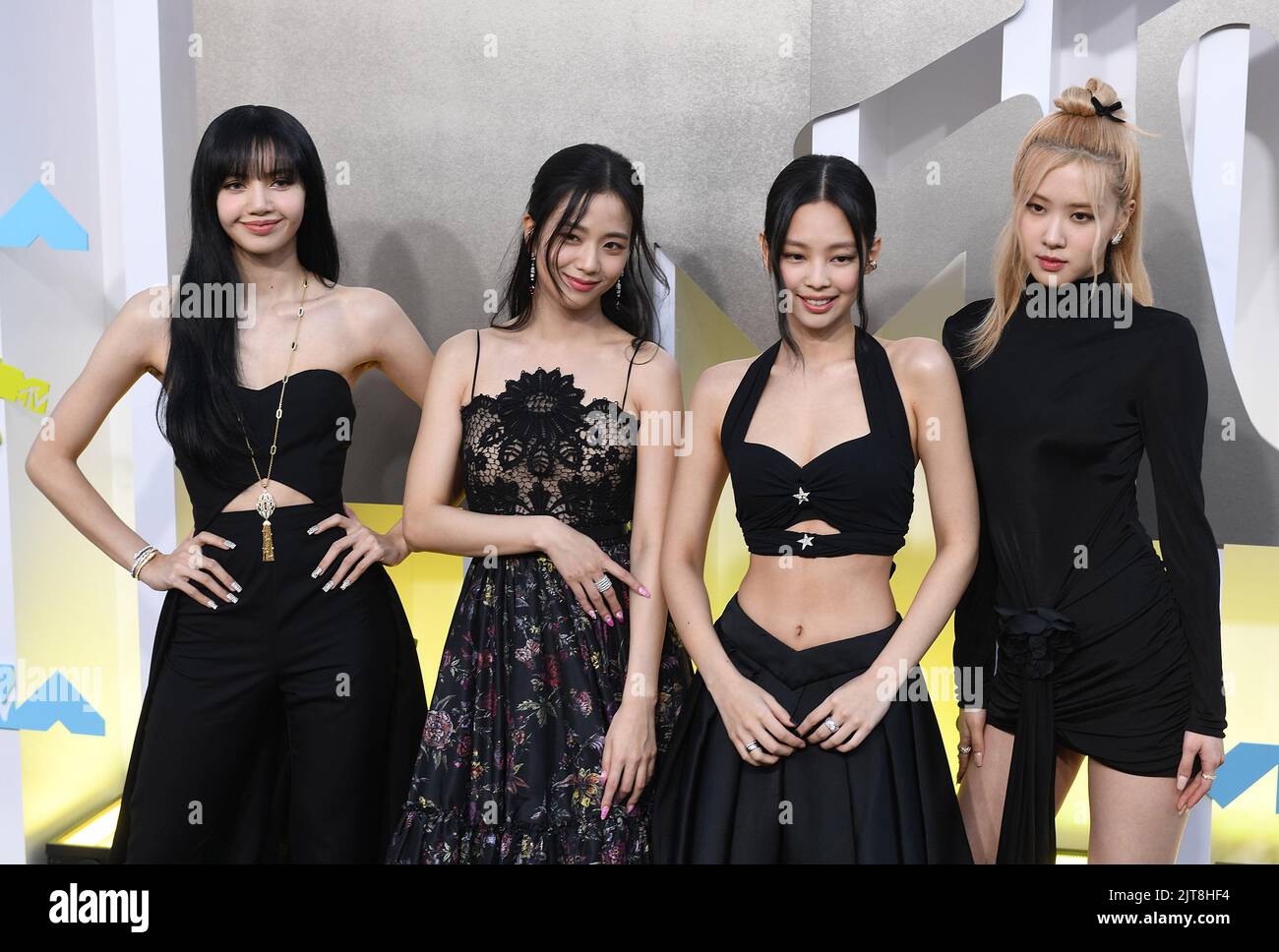Newark, USA. 28th Aug, 2022. Lisa, Jisoo, Jennie and Rosé of Blackpink ...