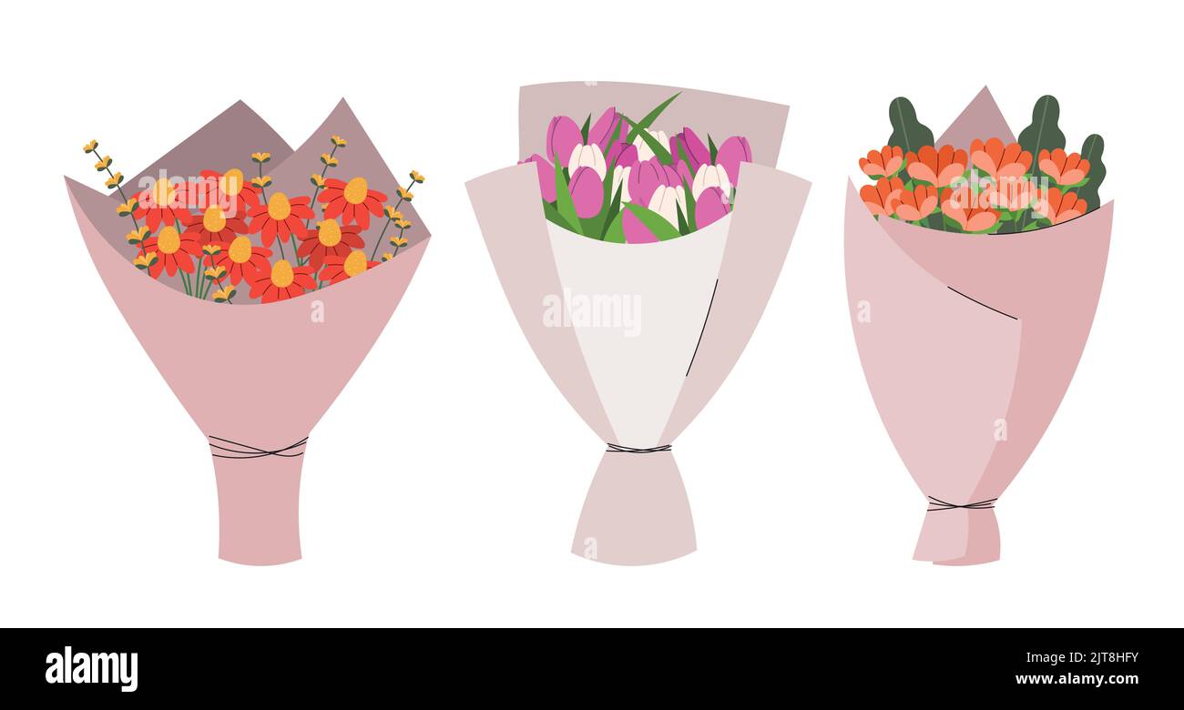 Set of bouquets Stock Vector Image & Art - Alamy