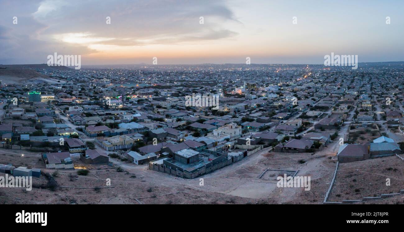Sunset aerial view of Hargeisa, capital of Somaliland Stock Photo - Alamy