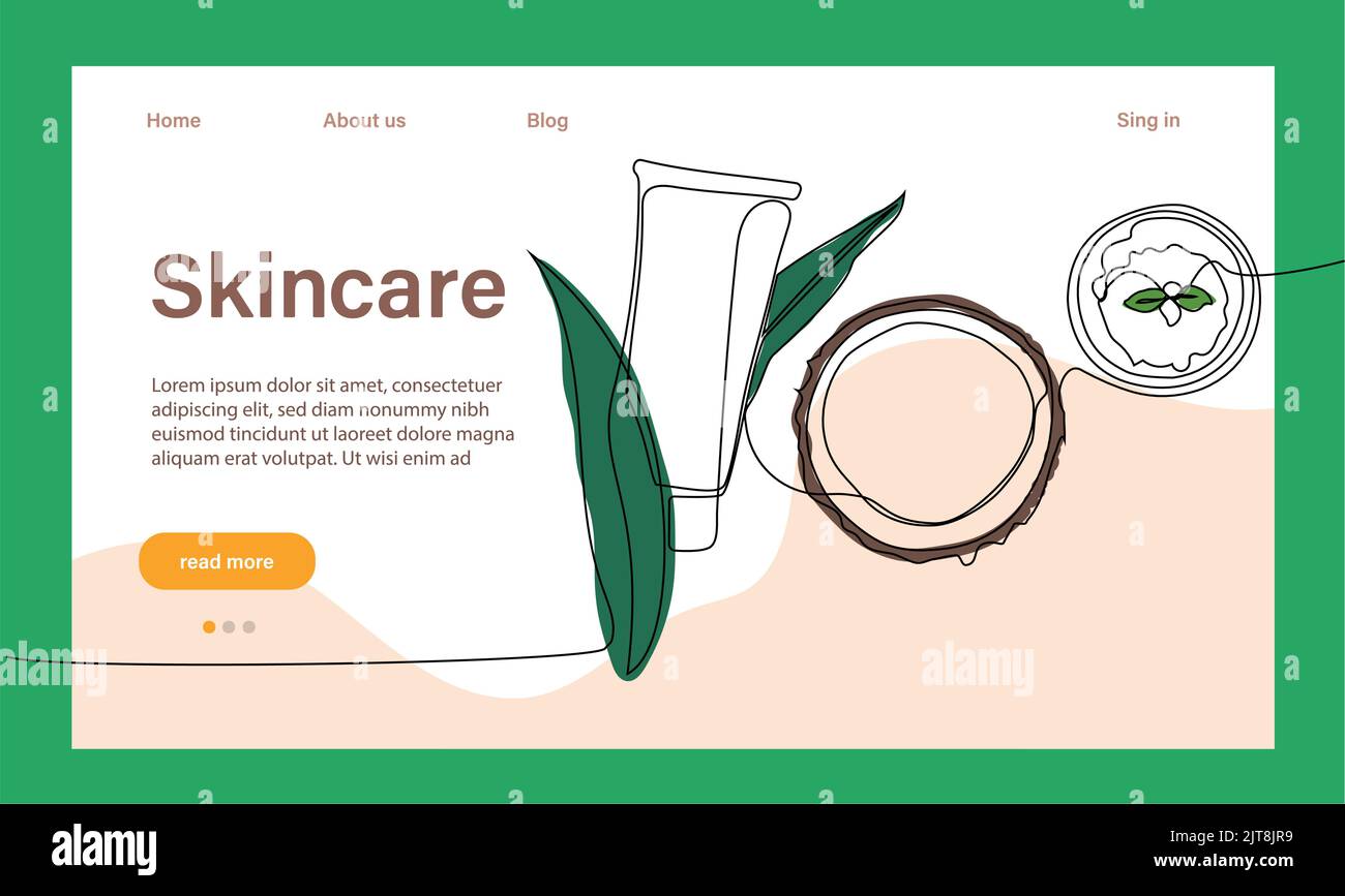 Skin Care Concept Landing Page Template Morning Routine Bath Time
