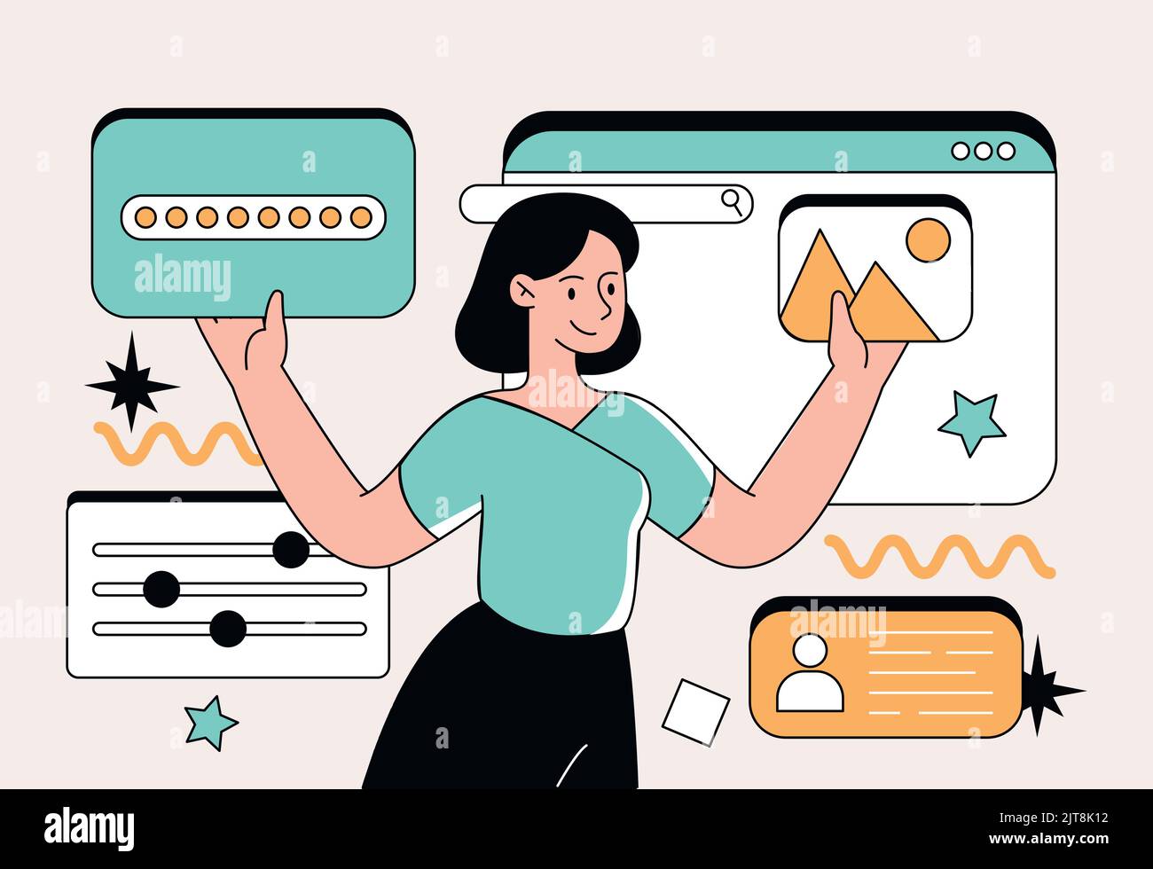 Graphic designer working Stock Vector Image & Art - Alamy