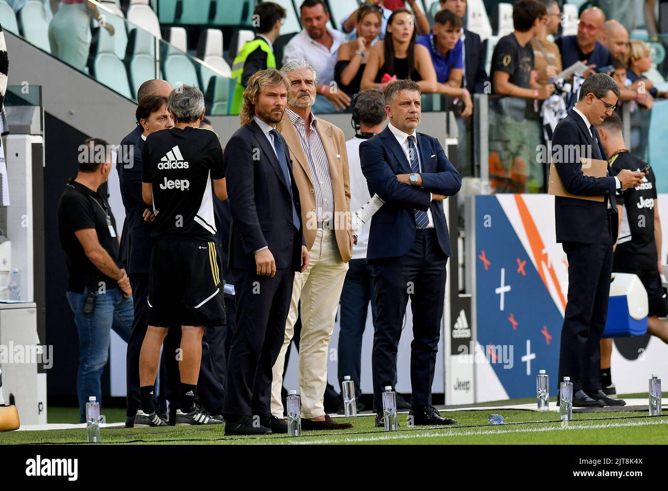 Federico Cherubini Manager of Juventus FC with Maurizio Arrivabene A.D ...