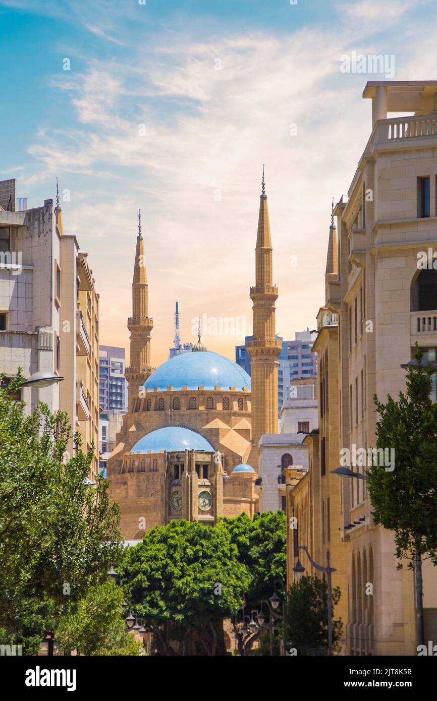 Beautiful view of Mohammad Al-Amin Mosque and Downtown Beirut, Lebanon ...