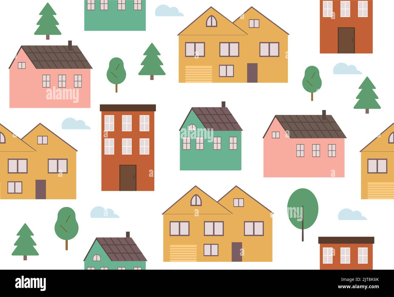 Scandinavian houses pattern Stock Vector Images - Alamy