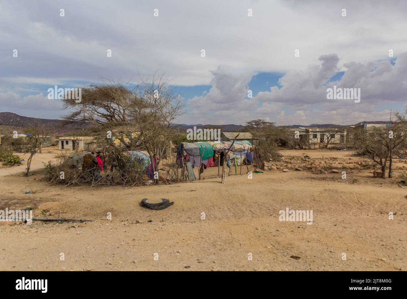 View of a small village in Somaliland Stock Photo - Alamy