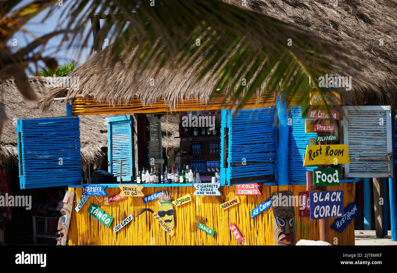 The Bar on The Cozumel beach during the pandemic, Quintana Roo, Mexico ...