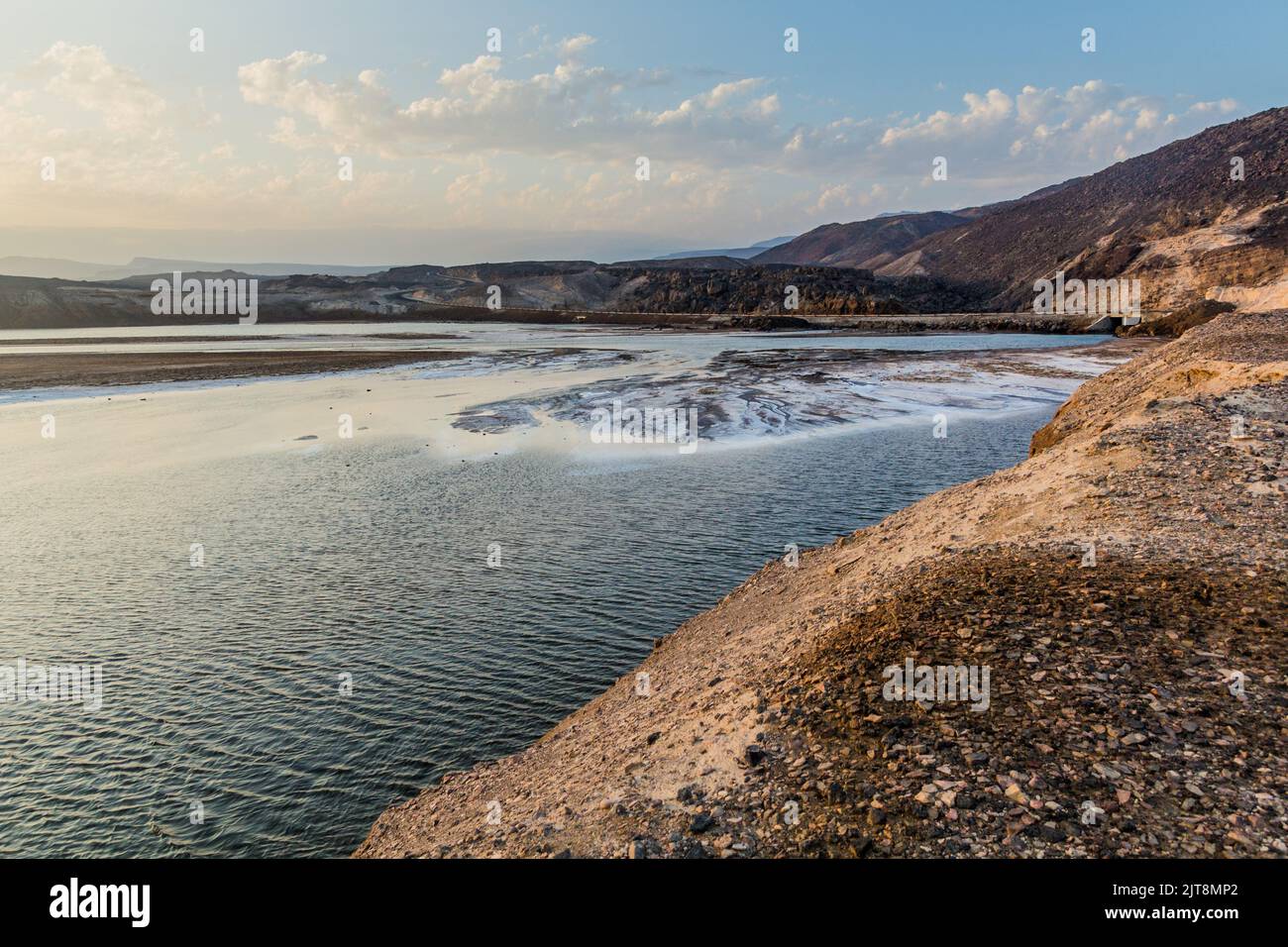 View of saline lake Assal in Djibouti Stock Photo - Alamy