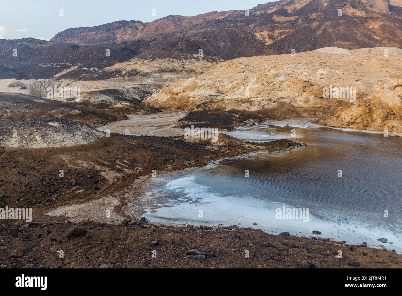 View of saline lake Assal in Djibouti Stock Photo - Alamy