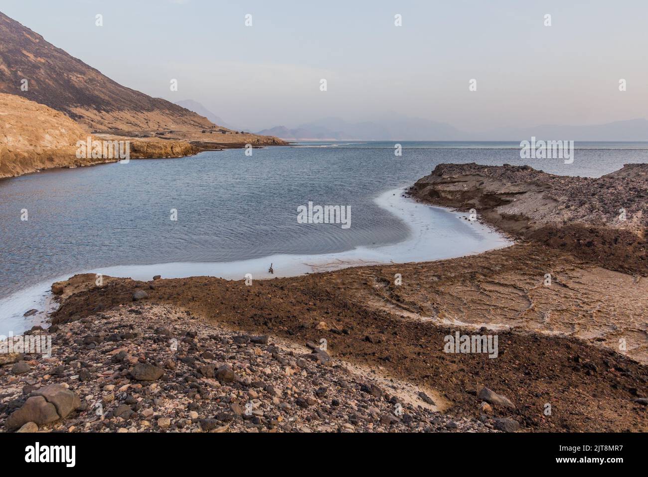 View of saline lake Assal in Djibouti Stock Photo - Alamy