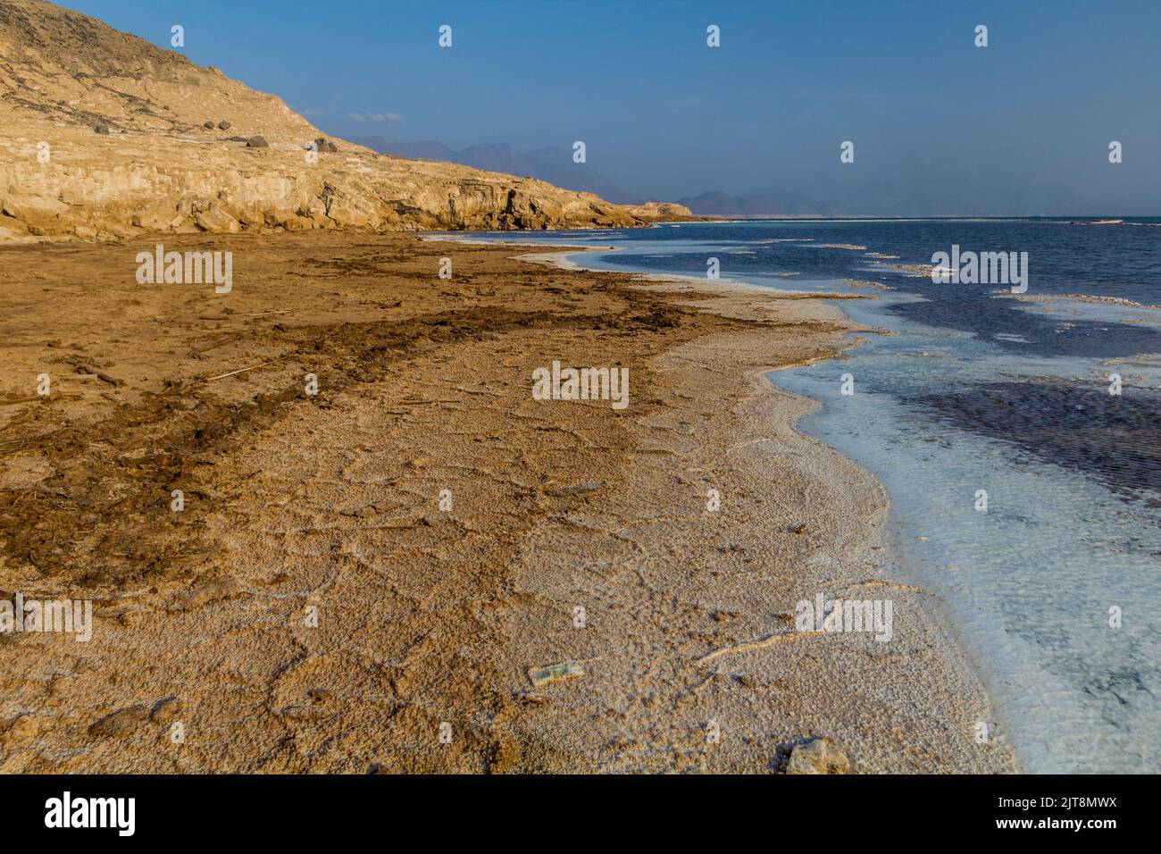 Coast of saline lake Assal in Djibouti Stock Photo - Alamy