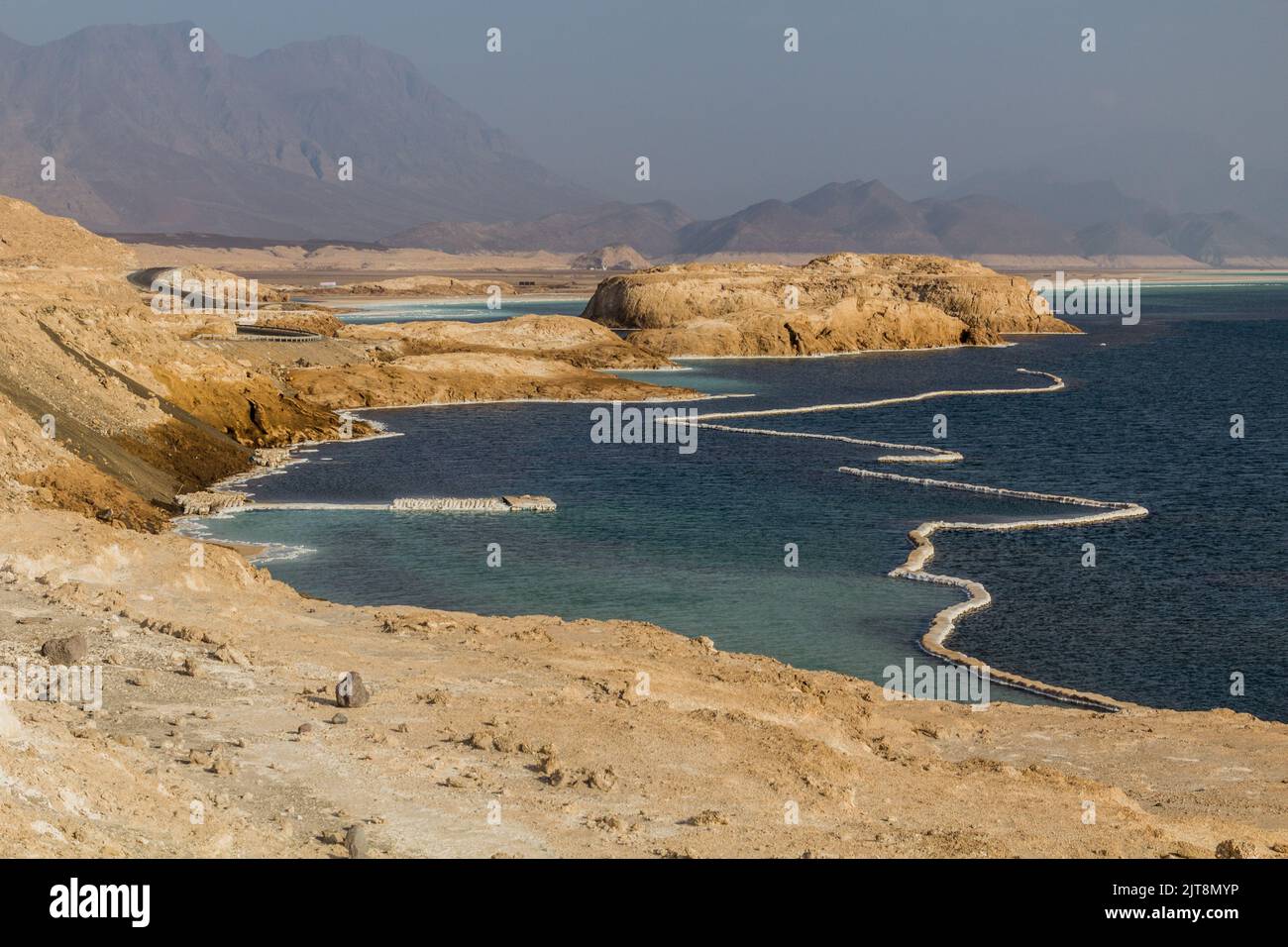 Coast of saline lake Assal in Djibouti Stock Photo - Alamy