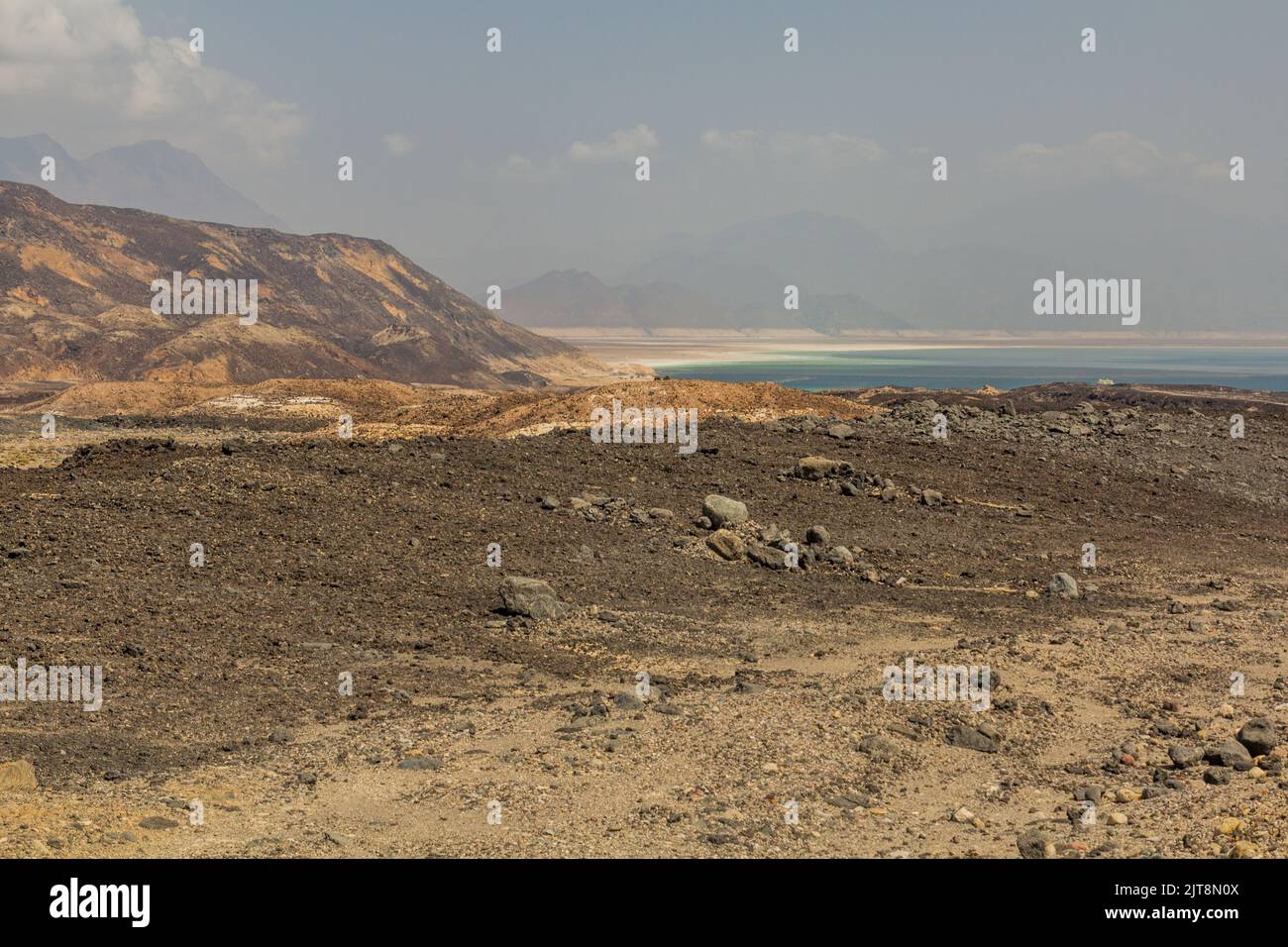 View of lake Assal in Djibouti Stock Photo - Alamy