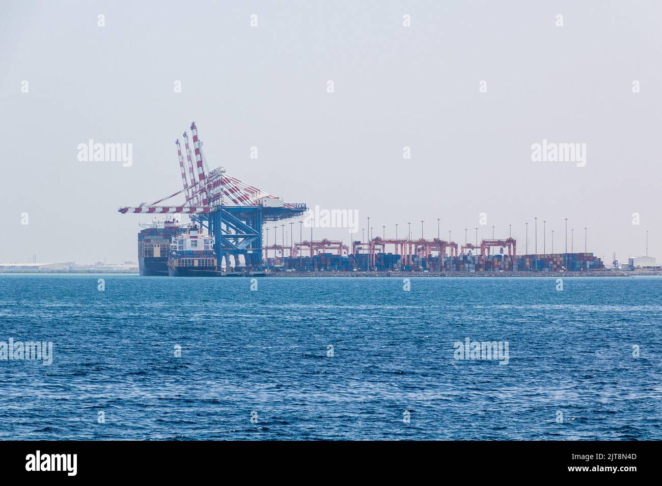 Ships and cranes in the port of Djibouti, capital of Djibouti Stock ...
