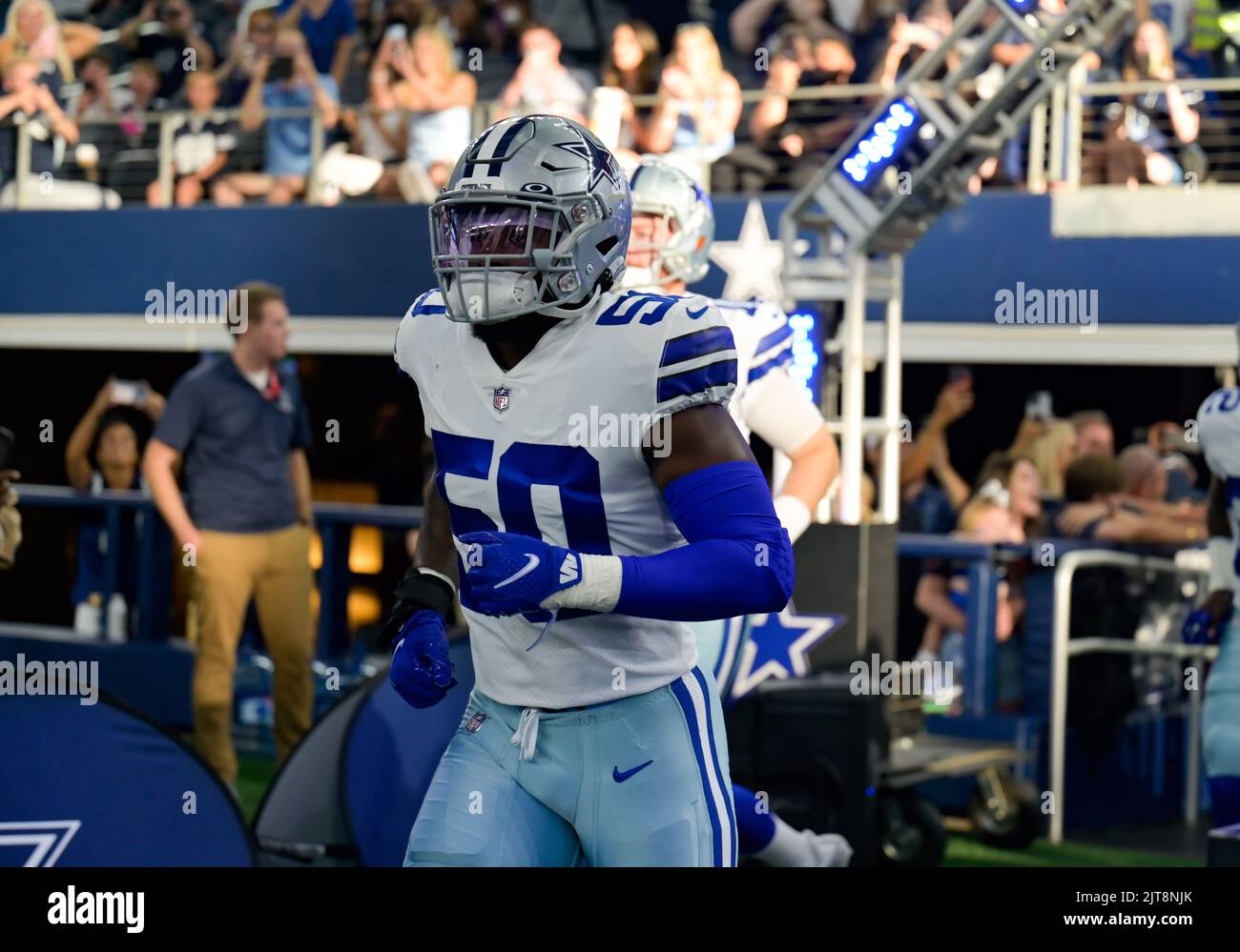 August 26 2022: Dallas Cowboys linebacker Devin Harper (50) jogs on the ...
