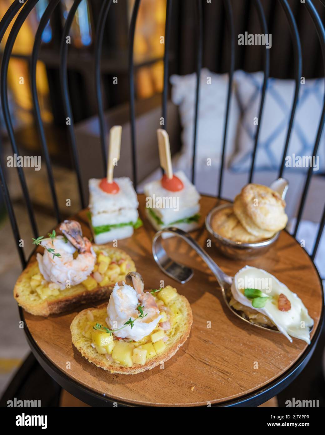 Luxury high tea with snacks and tea in a luxury hotel Stock Photo - Alamy