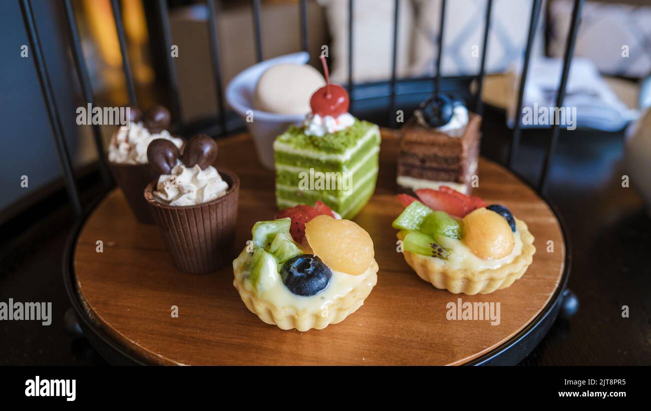 Luxury high tea with snacks and tea in a luxury hotel Stock Photo - Alamy
