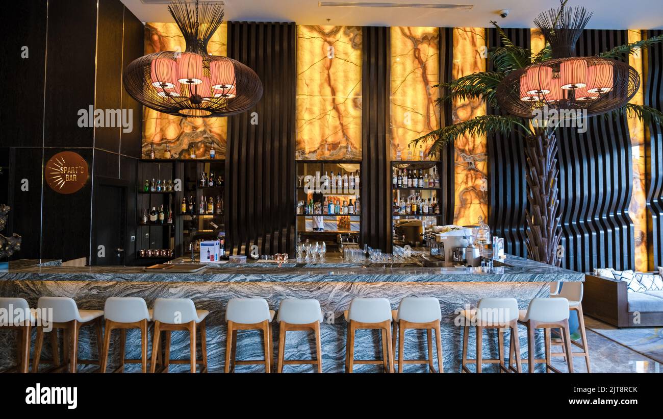 Courtyard Marriott hotel Pattaya Thailand August 2022, Classic bar in ...