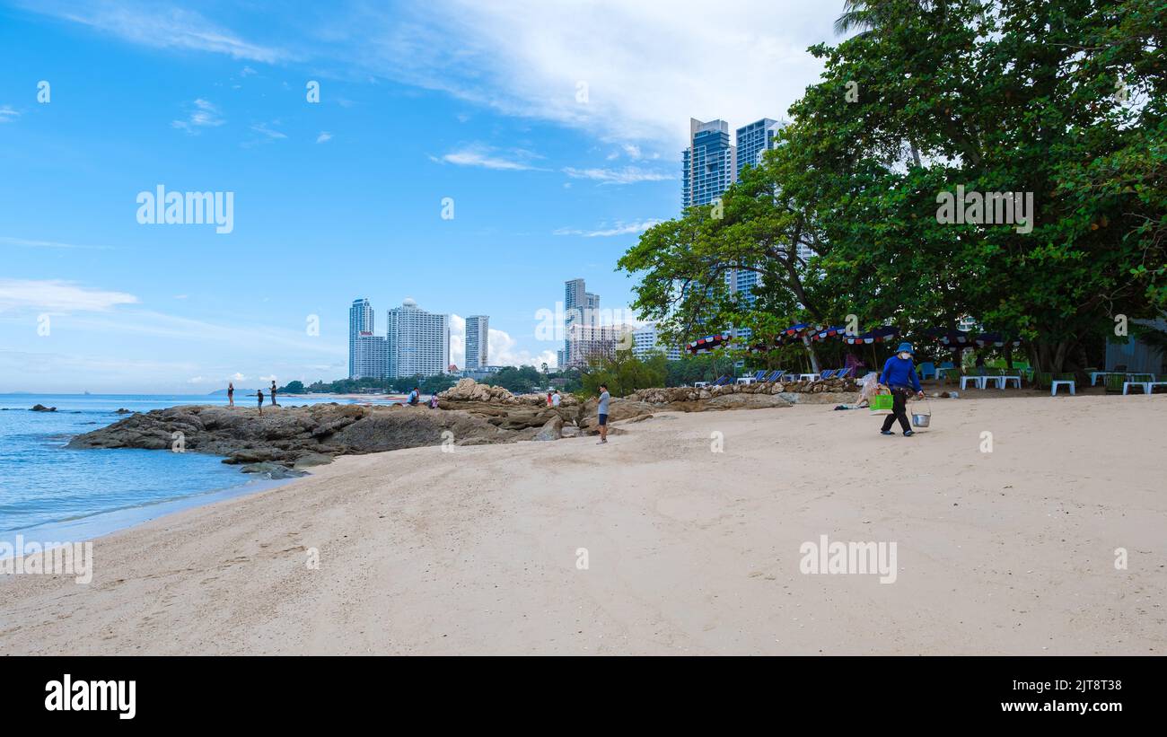 Wong Amat Beach North Pattaya Thailand August 2022 people walking on ...