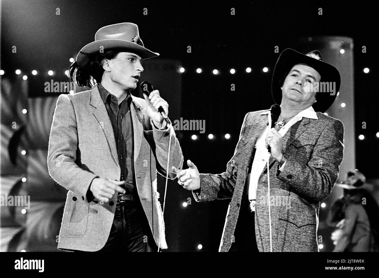 Mickey Gilley and Rex Smith on Solid Gold, 1982 Credit: Ron Wolfson ...