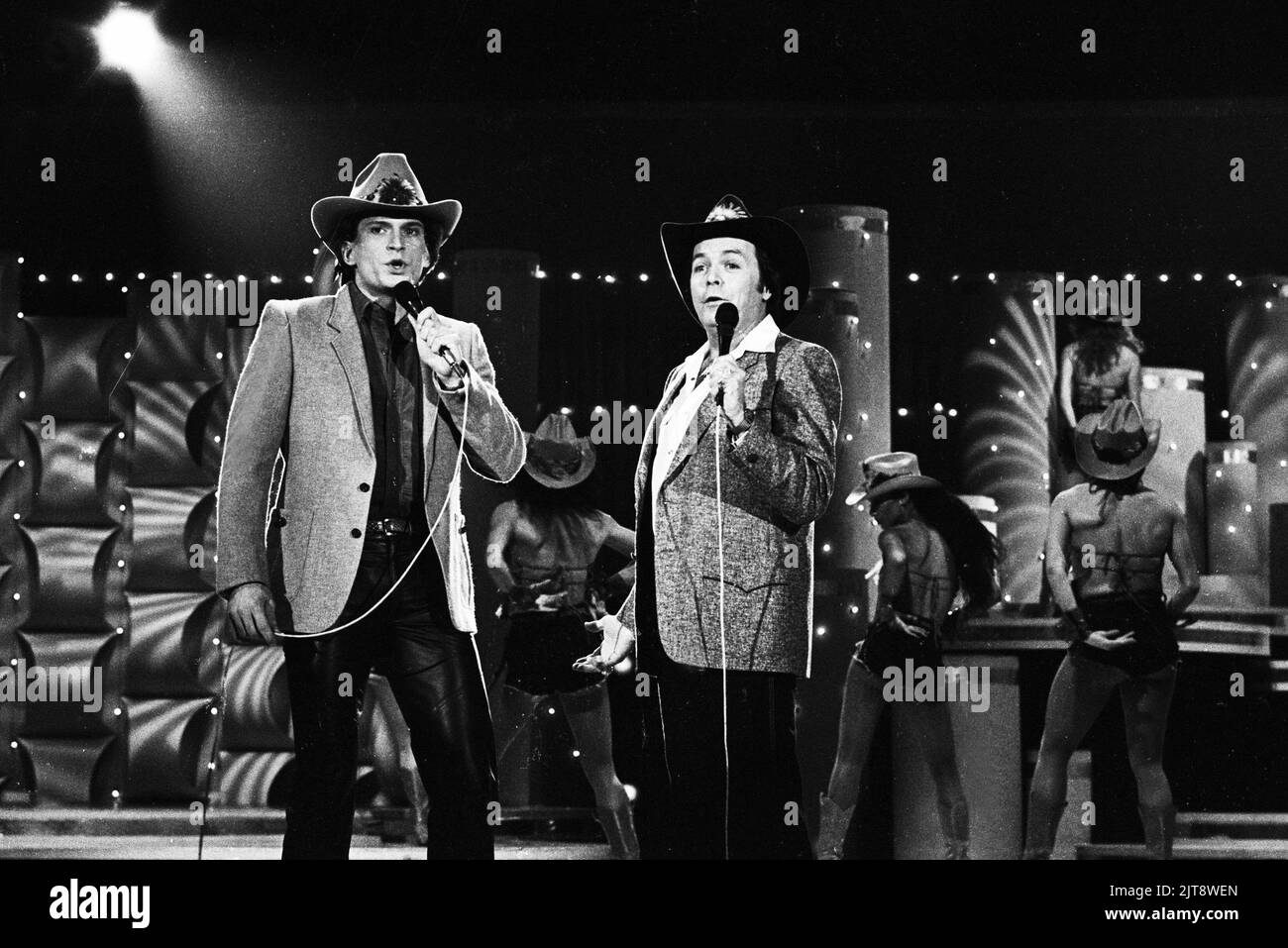 Mickey Gilley and Rex Smith on Solid Gold, 1982 Credit: Ron Wolfson ...