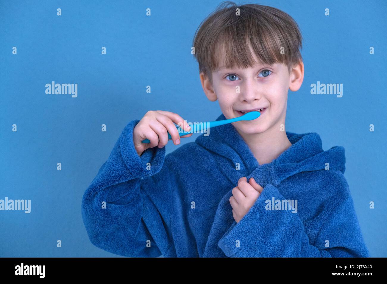 the boy with the toothbrush. Health care, dental hygiene. Little boy ...