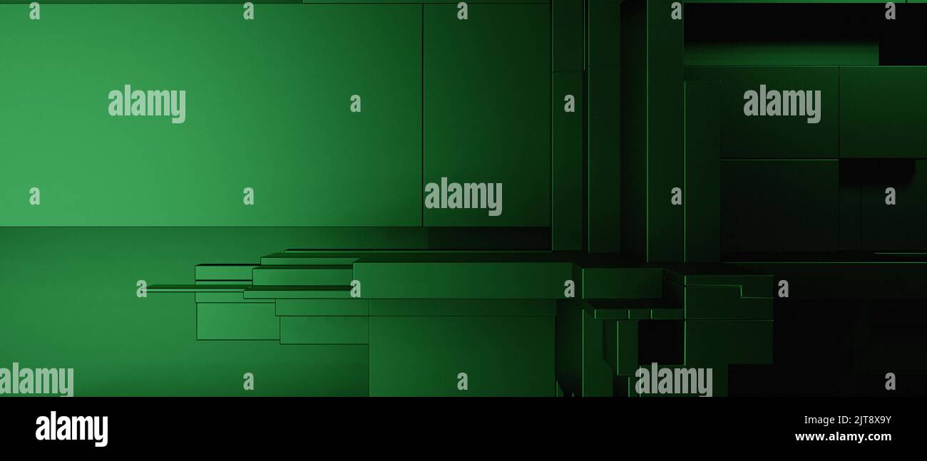 Abstract Amazing Futuristic Block Cubes Modern Black Abstract ...