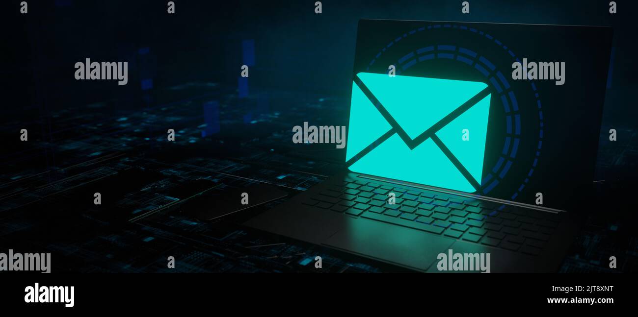 Message internet concept banner background copyspace 3D Render Stock ...