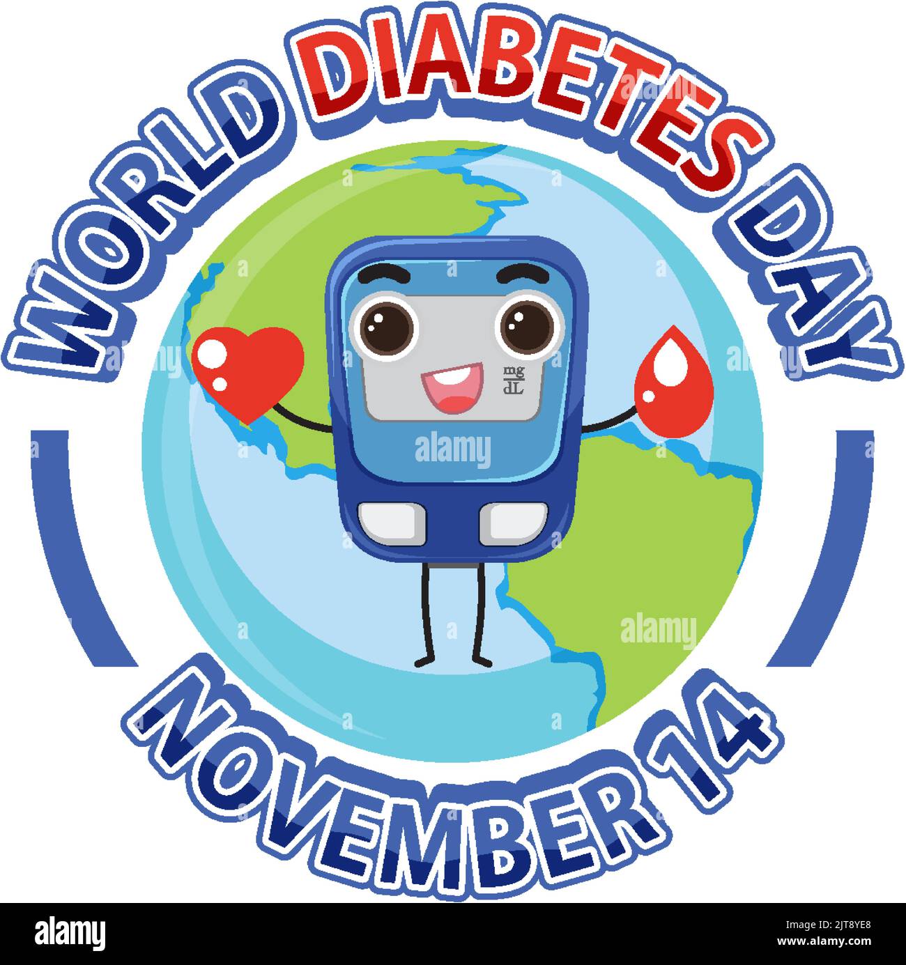 World Diabetes Day Logo Design illustration Stock Vector Image & Art ...