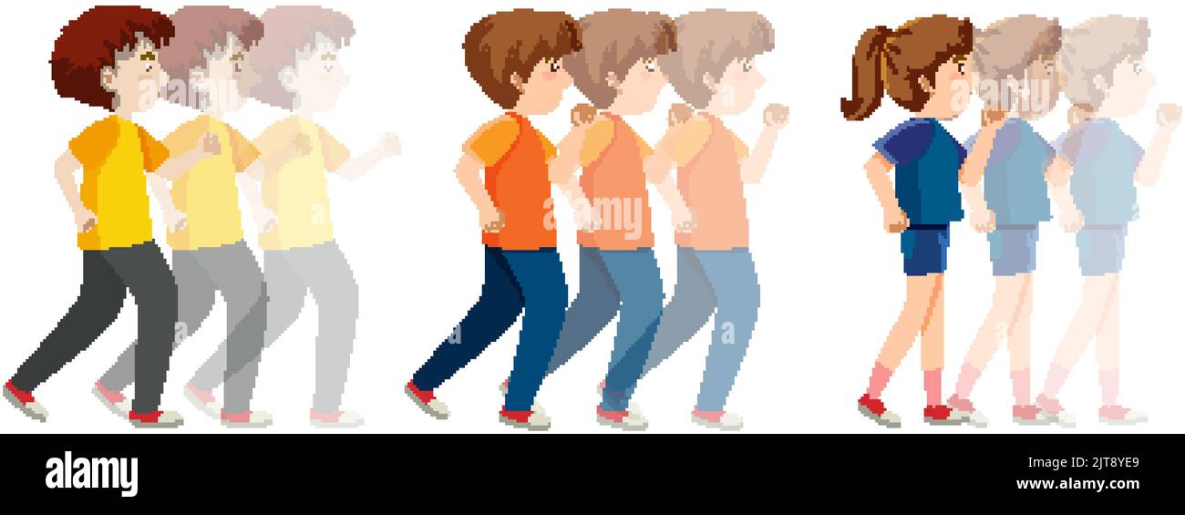 People walking backward cartoon illustration Stock Vector Image & Art ...