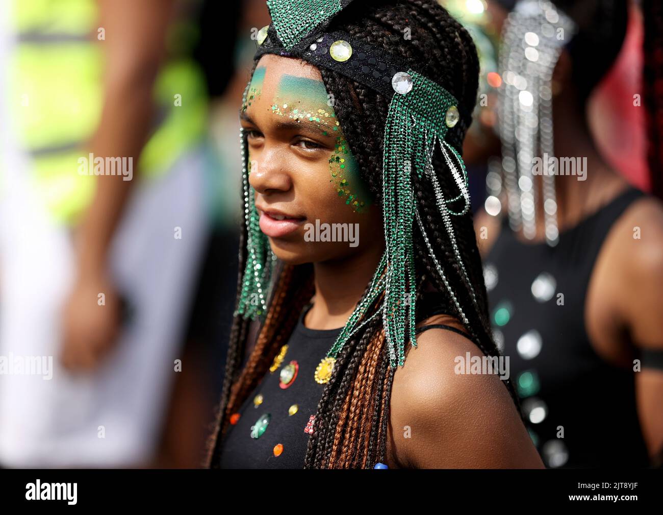 London, UK. 28th Aug, 2022. A performer participates in Notting Hill ...