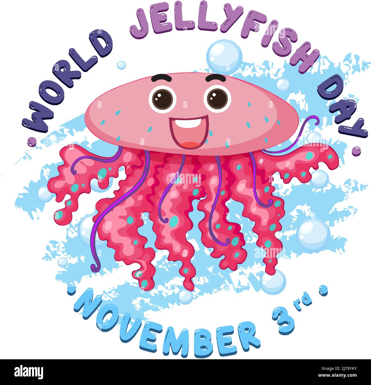 World Jellyfish Day Logo Design illustration Stock Vector Image & Art ...