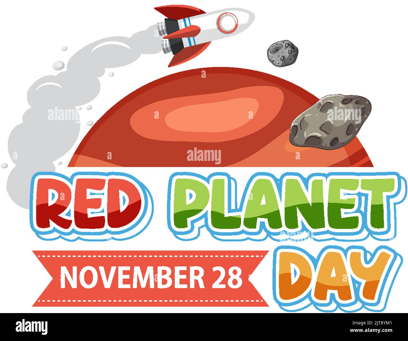 Red Planet Day Banner Design illustration Stock Vector Image & Art - Alamy