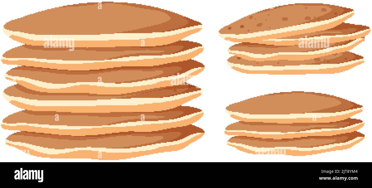 Stack of pancakes in cartoon style illustration Stock Vector Image ...